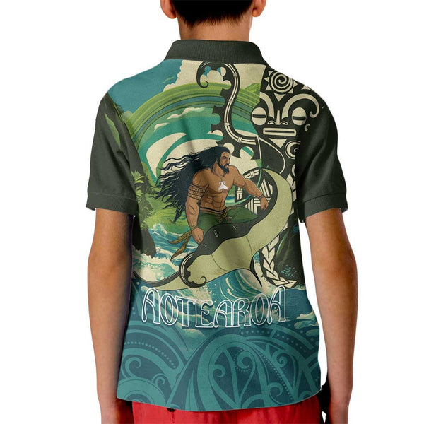 Aotearoa Tangaroa Atua Kid Polo Shirt New Zealand God Of The Ocean LT14