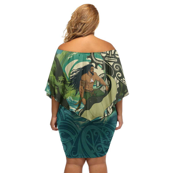 Aotearoa Tangaroa Atua Off Shoulder Short Dress New Zealand God Of The ...
