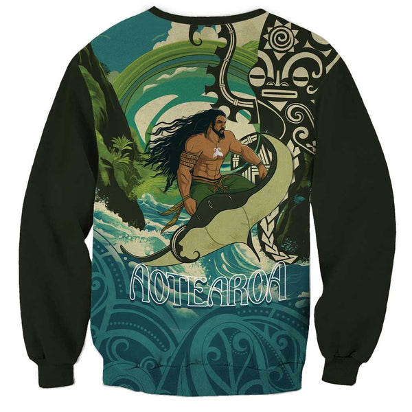 Aotearoa Tangaroa Atua Sweatshirt New Zealand God Of The Ocean LT14
