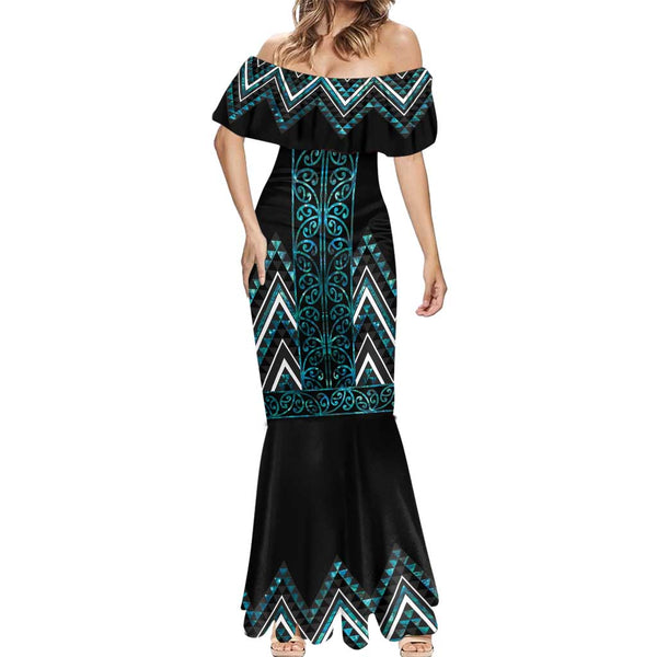 Paua Shell Aotearoa Mangopare Kowhaiwhai and Niho Taniwha Mermaid Dress ...
