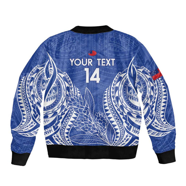 Custom Manu Samoa Rugby 2024 Bomber Jacket Go Champions Samoan Tattoo LT14