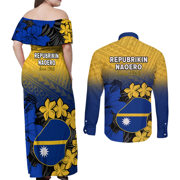 Nauru Independence Day Couples Matching Off Shoulder Maxi Dress and ...