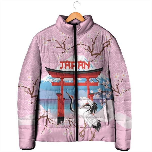 Japanese Torii Gate Cranes Personalised Padded Jacket Fuji Mount Sakura ...