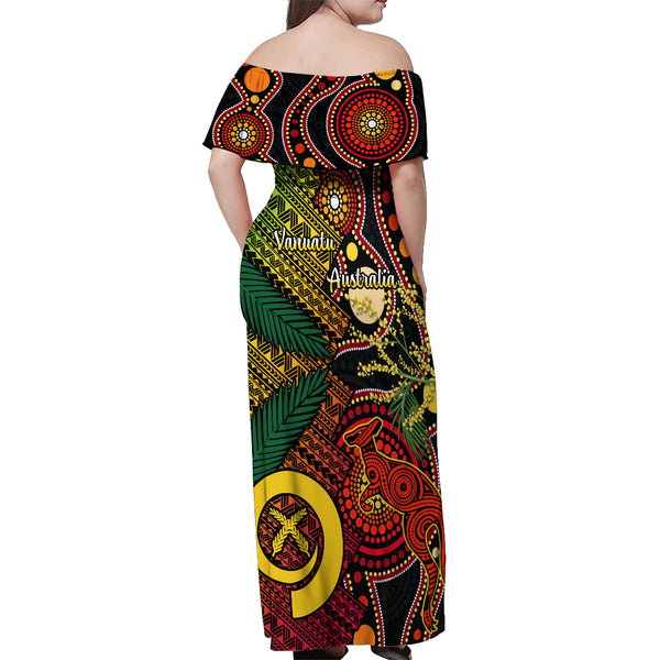 Vanuatu and Australia Off Shoulder Maxi Dress Vanuatuan Polynesian Mix ...