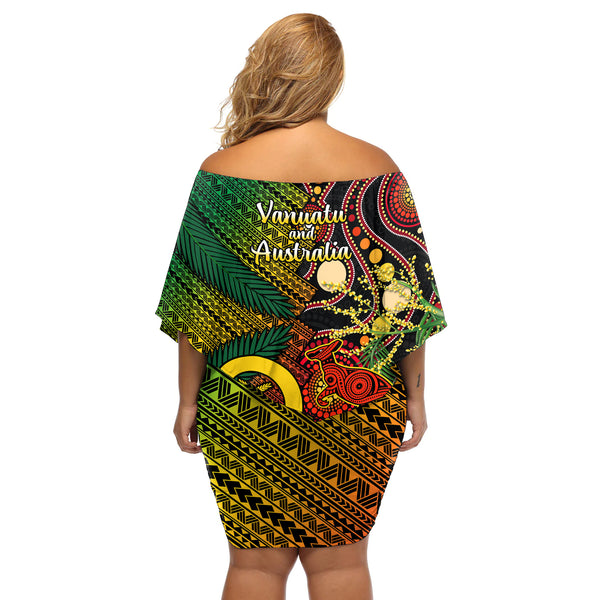 Vanuatu and Australia Off Shoulder Short Dress Vanuatuan Polynesian Mix ...