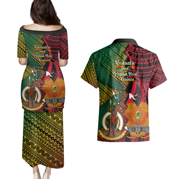 Vanuatu and Papua New Guinea Couples Matching Puletasi Dress and ...