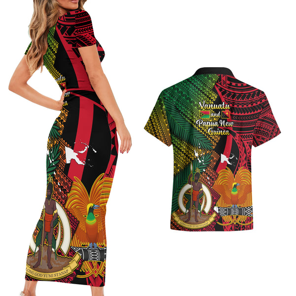 Vanuatu and Papua New Guinea Couples Matching Short Sleeve Bodycon ...