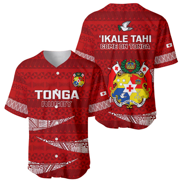Tonga Rugby Baseball Jersey 2023 Ikale Tahi Tongan Ngatu Pattern LT14