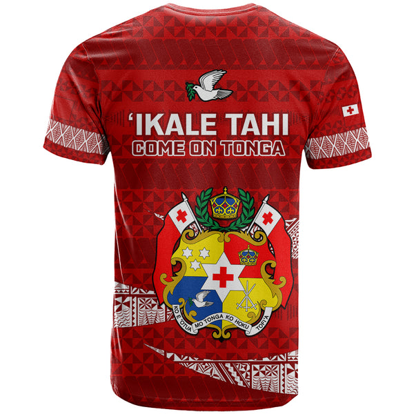 Tonga Rugby T Shirt 2023 Ikale Tahi Tongan Ngatu Pattern LT14