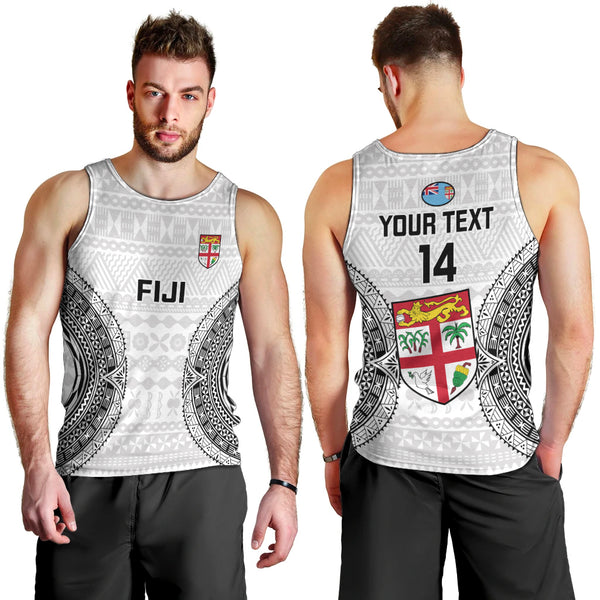 Personalised Fiji Rugby Men Tank Top 2023 Go Fijian Tapa Pattern World ...