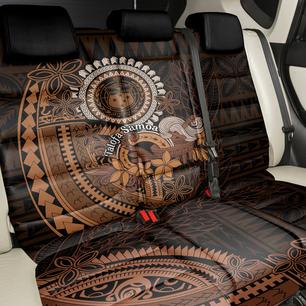 Talofa Samoa Back Car Seat Cover Samoan Kava Bowl Siapo Pattern - Brown ...
