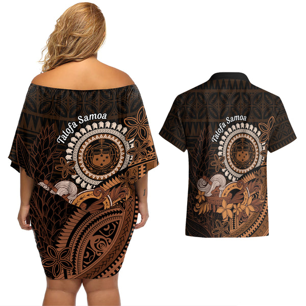 Talofa Samoa Couples Matching Off Shoulder Short Dress and Hawaiian ...
