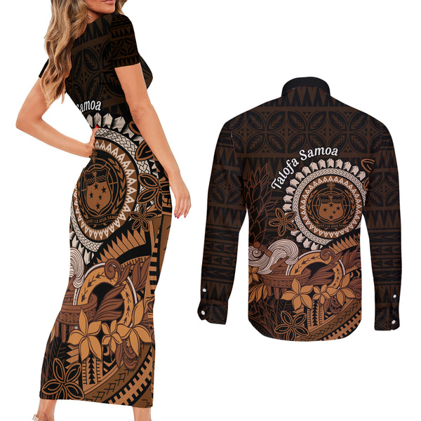 Talofa Samoa Couples Matching Short Sleeve Bodycon Dress and Long ...