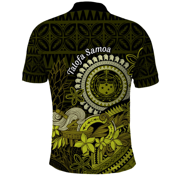 Lime Green Talofa Samoa Polo Shirt Samoan Kava Bowl Siapo Pattern LT14