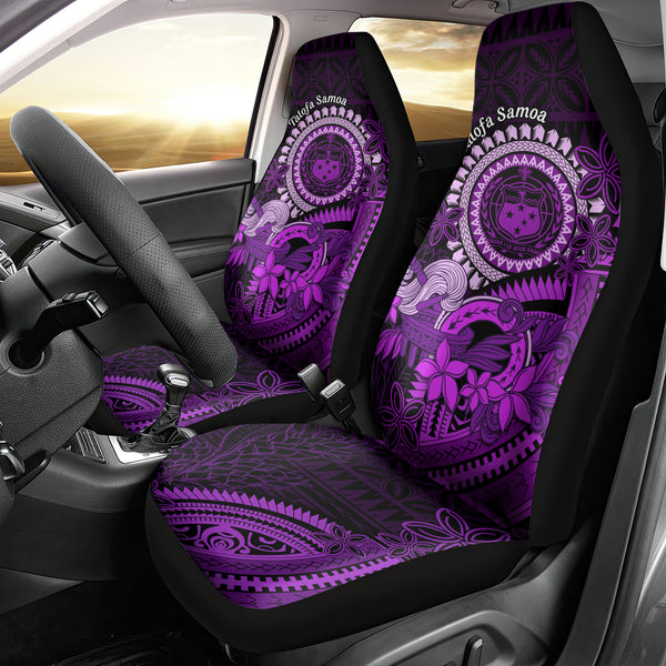 Purple Talofa Samoa Car Seat Cover Samoan Kava Bowl Siapo Pattern LT14