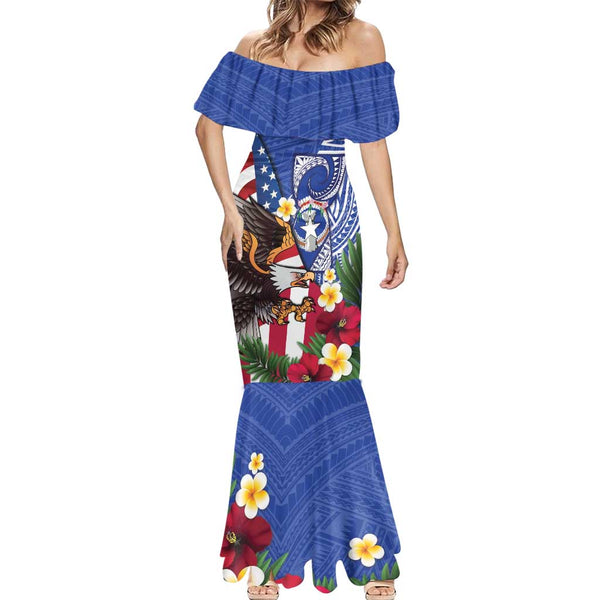 United States and Northern Mariana Islands Mermaid Dress USA Flag Eagle ...