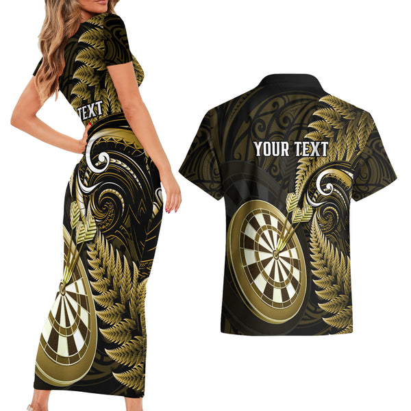 Personalised New Zealand Darts Couples Matching Short Sleeve Bodycon ...
