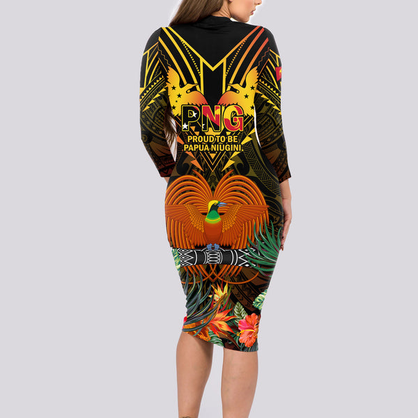 Papua New Guinea Manus Province Long Sleeve Bodycon Dress Papua Niugini ...