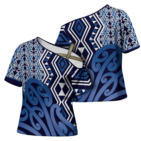 Home / Products / New Zealand Cross Shoulder Shirt Aotearoa Kowhaiwhai ...