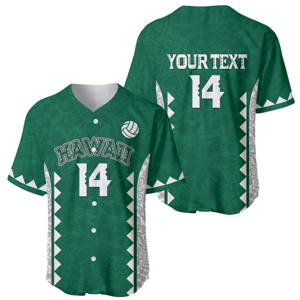 Custom Hawaii Volleyball Baseball Jersey Hawaiian Kakau Pattern LT14