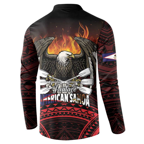 Fautasi Race Day American Samoa Button Sweatshirt Bald Eagle Polynesian ...