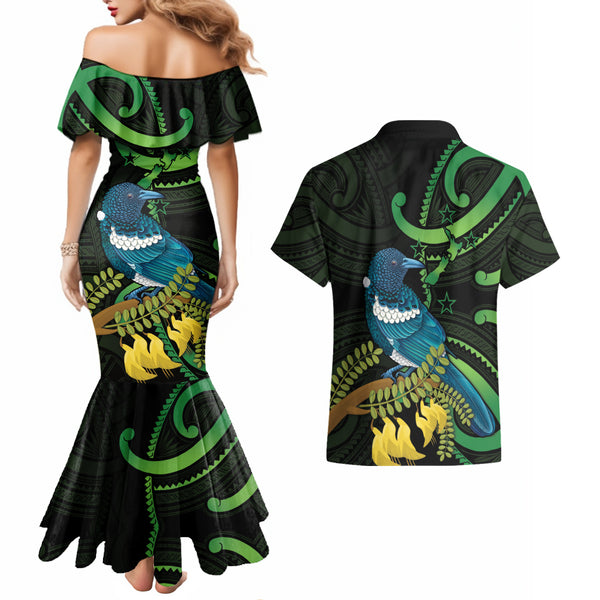New Zealand Tui Bird Couples Matching Mermaid Dress and Hawaiian Shirt ...
