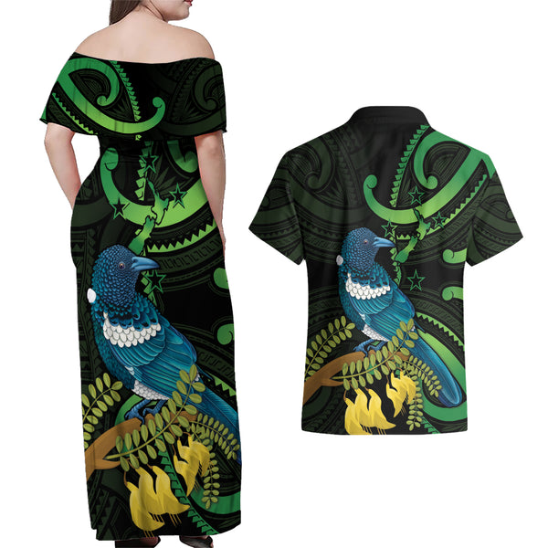 New Zealand Tui Bird Couples Matching Off Shoulder Maxi Dress and ...