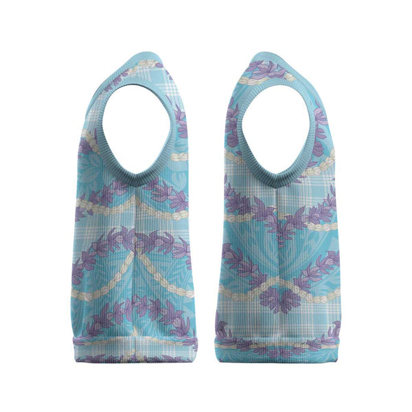 Blue Hawaii Palaka Honohono Pikake Christmas Knitted V-Neck Vest ...