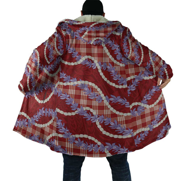 Red Hawaii Palaka Honohono Pikake Cloak Hawaiian Orchid Lei Polynesian ...