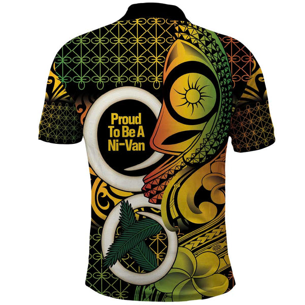 Vanuatu 1980 Polo Shirt Ni-Van Tamtam Sand Drawing Pattern LT14