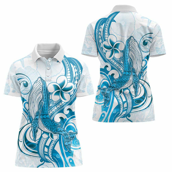 Blue Hawaii Humpback Whale Women Polo Shirt Polynesian Tribal Ocean ...