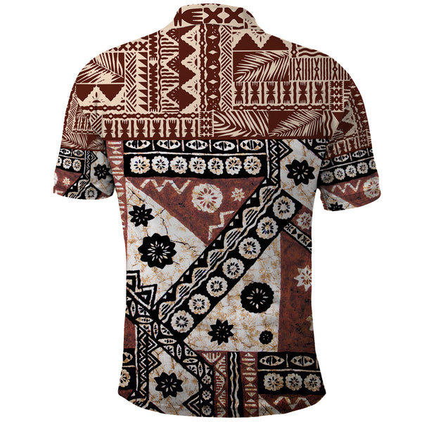 Bula Fiji Polo Shirt Unique Masi Tapa Pattern LT14