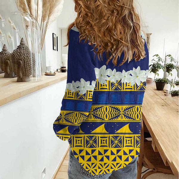 Tokelau Language Week Women Casual Shirt Tokelauan Tuluma With Gardenia ...