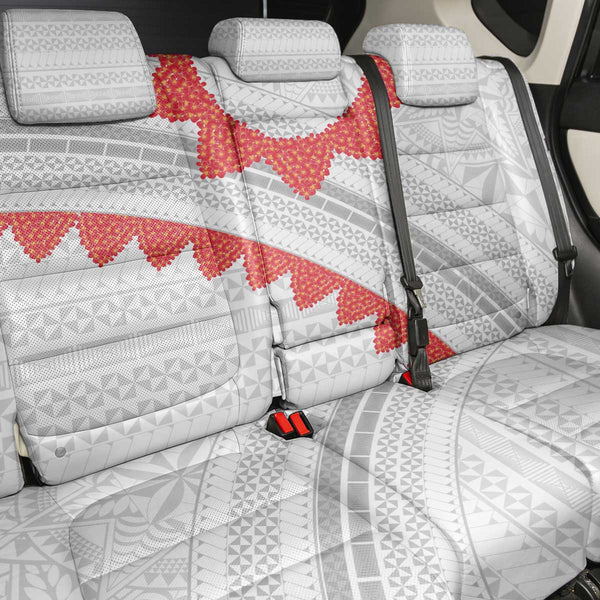 Tonga White Sunday Back Car Seat Cover Heilala Flowers Tongan Ngatu ...