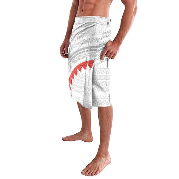 Tonga White Sunday Lavalava Heilala Flowers Tongan Ngatu Pattern LT14