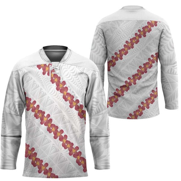 White Sunday Tonga Fakame Hockey Jersey Tongan Ngatu Heilala Lei LT14