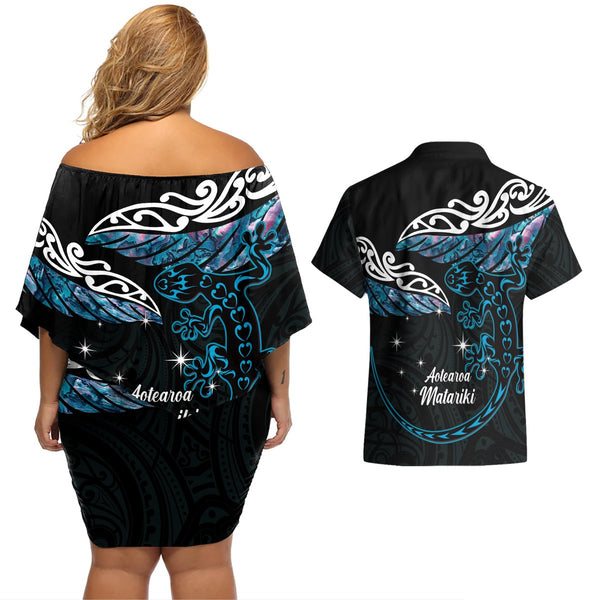 New Zealand Matariki Couples Matching Off Shoulder Short Dress and ...