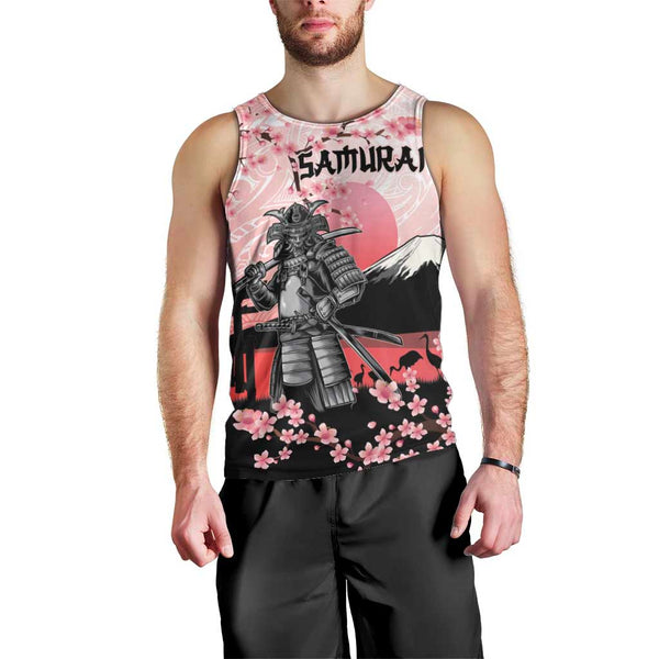 Personalised Japan Samurai Warrior Men Tank Top Japanese Cherry Blossom ...