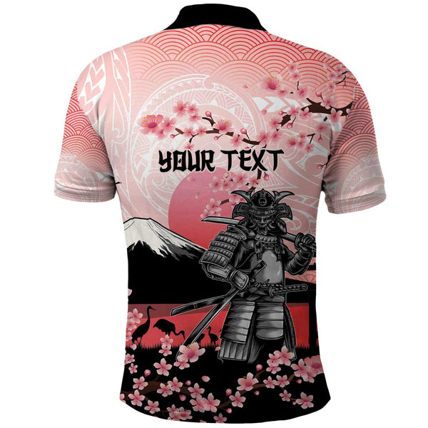 Personalised Japan Samurai Warrior Polo Shirt Japanese Cherry Blossom ...