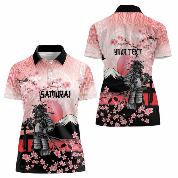 Personalised Japan Samurai Warrior Women Polo Shirt Japanese Cherry ...