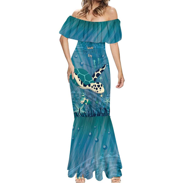 World Sea Turtle Day Polynesia Mermaid Dress Go With The Flow LT14