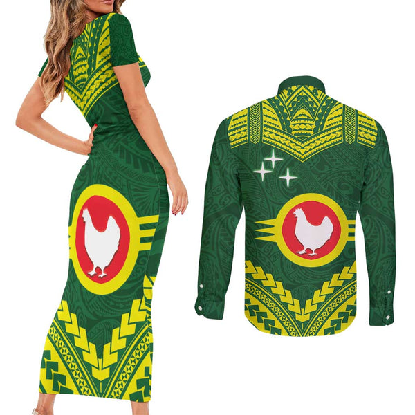 Manu'a Flag Day Couples Matching Short Sleeve Bodycon Dress and Long ...