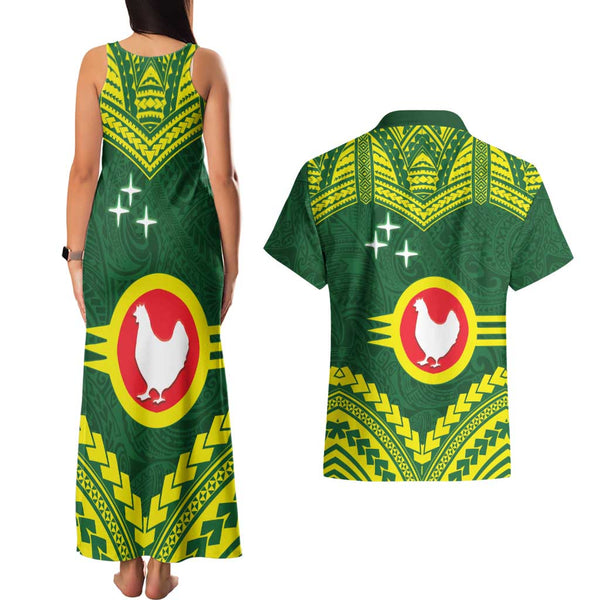 Manu'a Flag Day Couples Matching Tank Maxi Dress and Hawaiian Shirt ...