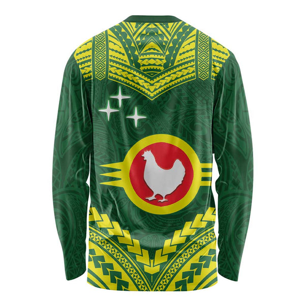 Manu'a Flag Day Long Sleeve Shirt Polynesian Pattern National Color ...