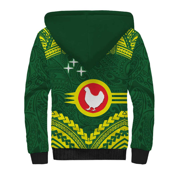 Manu'a Flag Day Sherpa Hoodie Polynesian Pattern National Color Proud LT14