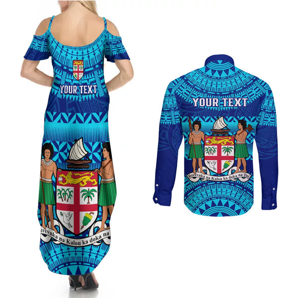 Personalised Fiji Couples Matching Summer Maxi Dress and Long Sleeve ...