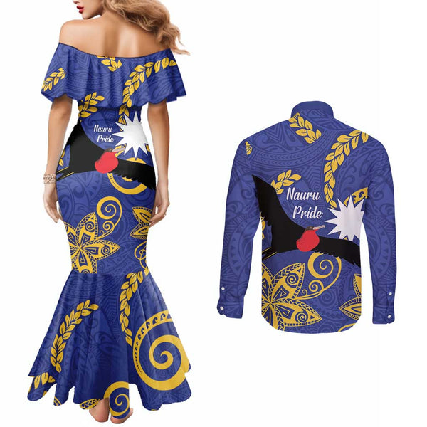 Nauru Angam Day Couples Matching Mermaid Dress and Long Sleeve Button ...