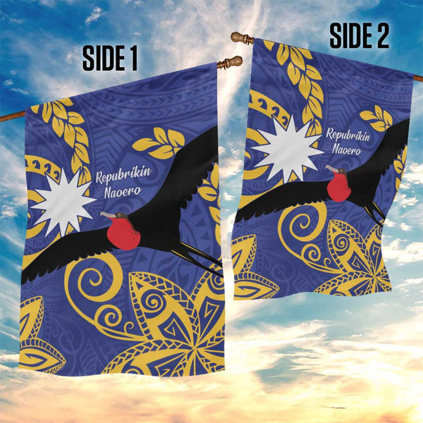 Nauru Angam Day Garden Flag Naoero Frigate Bird Polynesian Pattern LT14