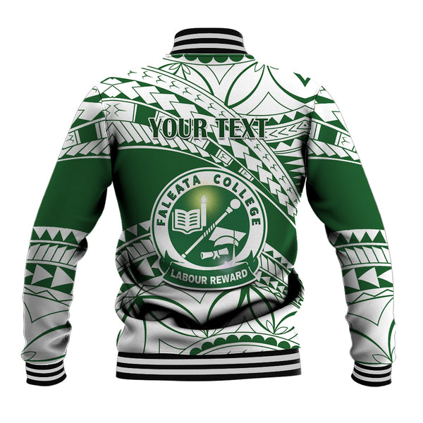 Personalised Samoa Faleata College Baseball Jacket Samoan Pattern LT14
