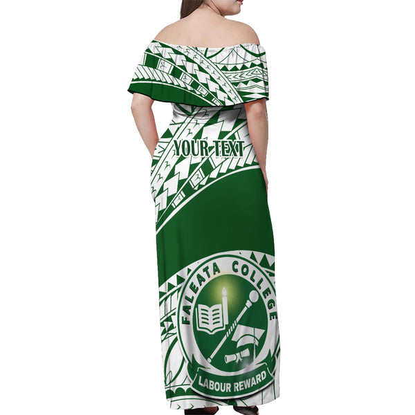 Personalised Samoa Faleata College Off Shoulder Maxi Dress Samoan ...